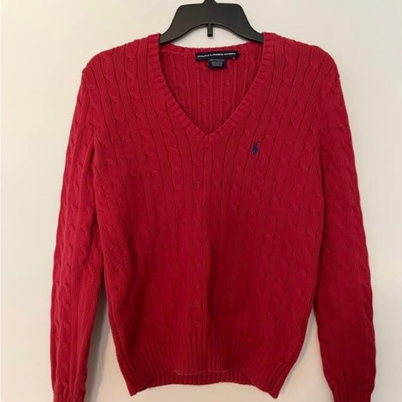 Ralph Lauren | Sweaters | Red Cable Knit Ralph Lauren Sweater | Poshmark